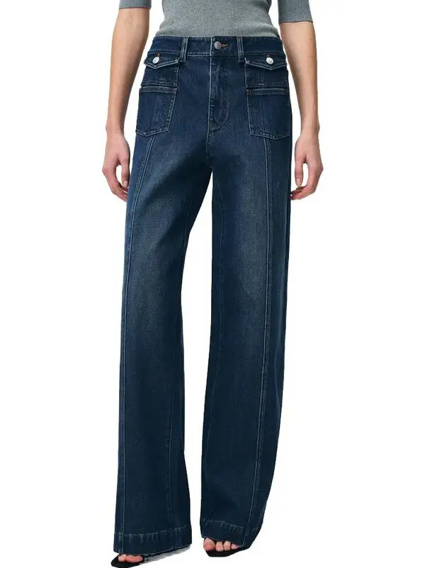 Fabrique Stella Double Pocket Wide Leg Jeans - Blue