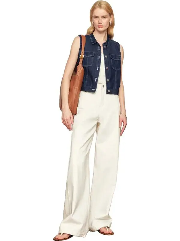 Fabrique Sloane Tencel Denim Vest - Blue