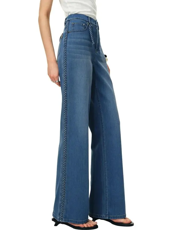 Fabrique Billie Hand Braided Straight Leg Jeans - Blue