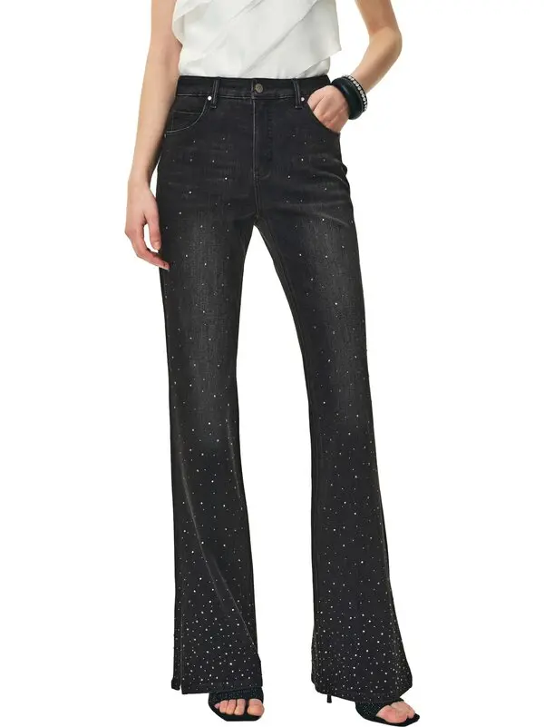 Fabrique Gloria Side-slit Flared Jeans - Black