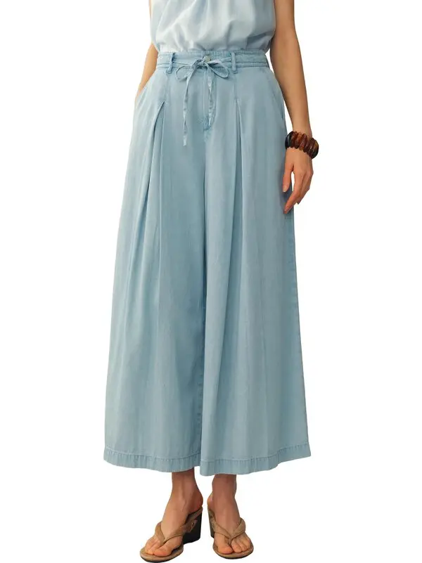 Fabrique Wide-leg Tencel Denim Jeans With Elasticated Waist - Blue