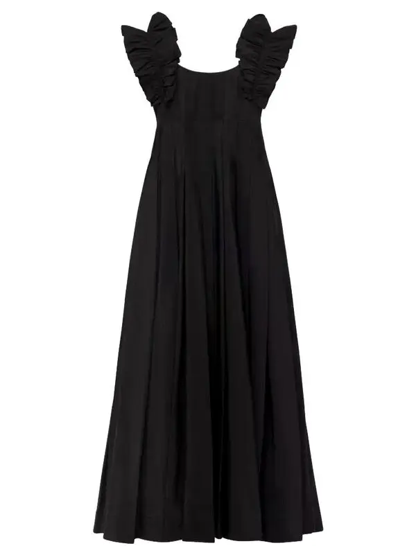 Cinq À Sept Ruffled Shoulder Straps Dress - Black