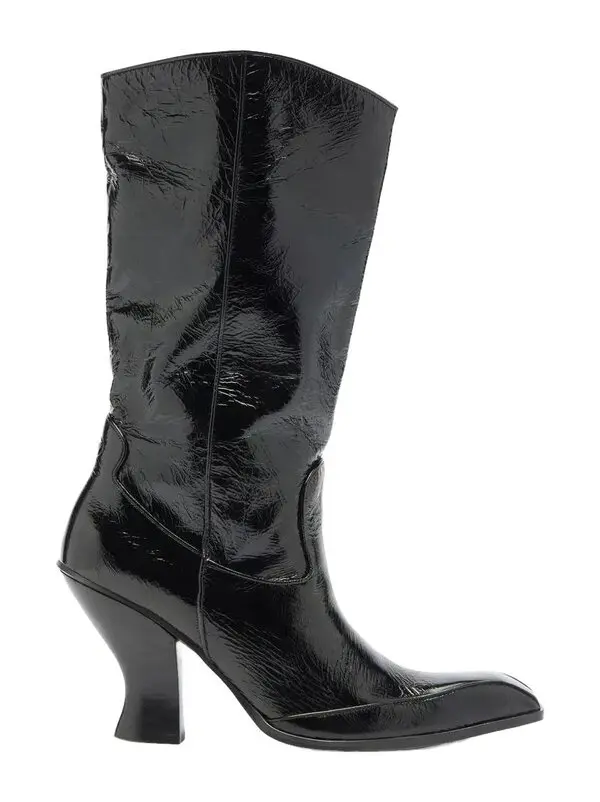 DIESEL® D-luffy Patent Leather Boots - Black