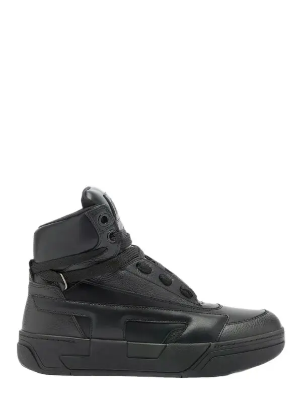 DIESEL® S-d-ollie Mid Leather High-top Sneakers - Black