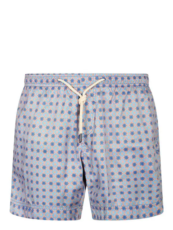 PENINSULA SWIMWEAR La Maddalena Geometric-print Swim Shorts - Blue