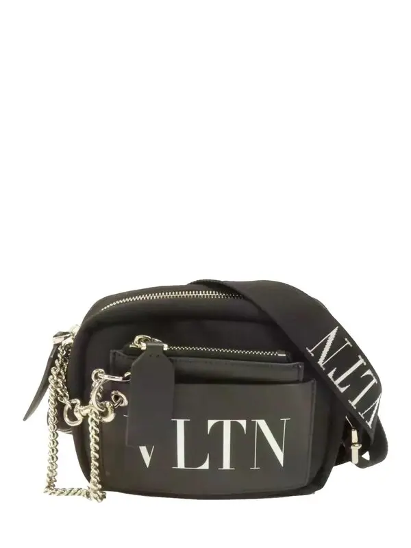 Valentino Garavani Vltn Logo-print Shoulder Bag - Black