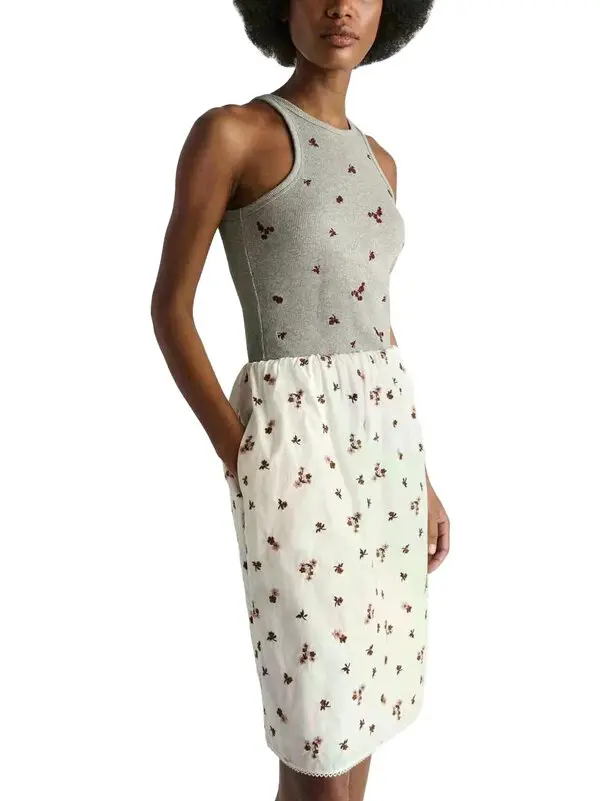 Dorothee Schumacher Seduction Embroidered Ribbed Tank Top - Grey