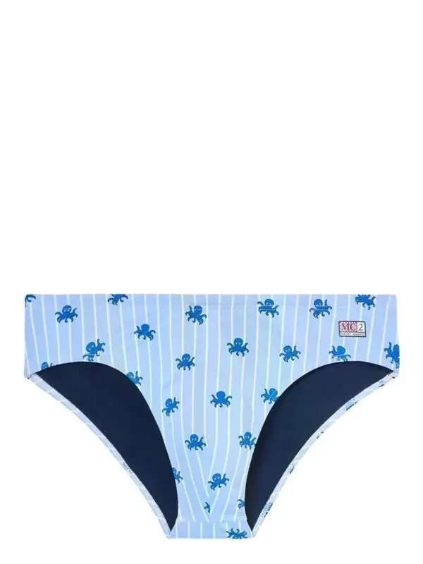 MC2 SAINT BARTH Octopus Print Swim Briefs - Blue