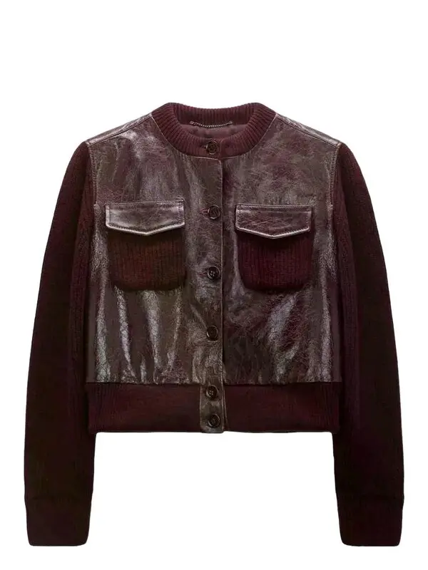 Dorothee Schumacher Lambskin-panelled Knit Jacket - Red
