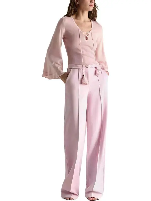 Dorothee Schumacher Powder Lace-up Flared Sleeve Jumper - Pink