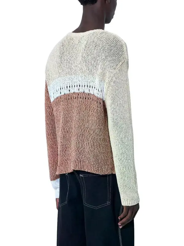 ACHM Textured Knit Sweater - Brown