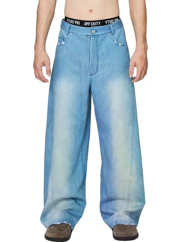 OFF DUTY Hume Twist Wide-leg Jeans - Blue