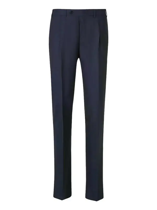 Canali Pleated Wool Trousers - Blue