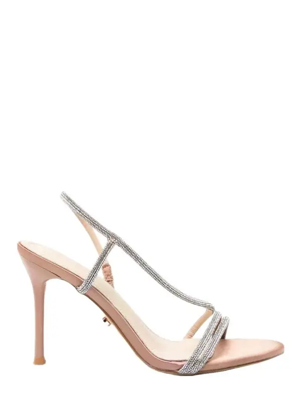 TWENTY FOURHAITCH Flamenco Crystal-embellished Slingback Sandals - Neutrals