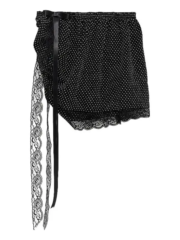 PEPA SALAZAR Asymmetric Draped Polka Dot Skirt - Black