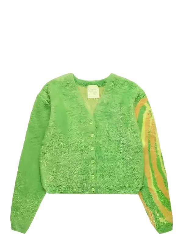 SKY HIGH FARM WORKWEAR Shearling Cardigan - Green