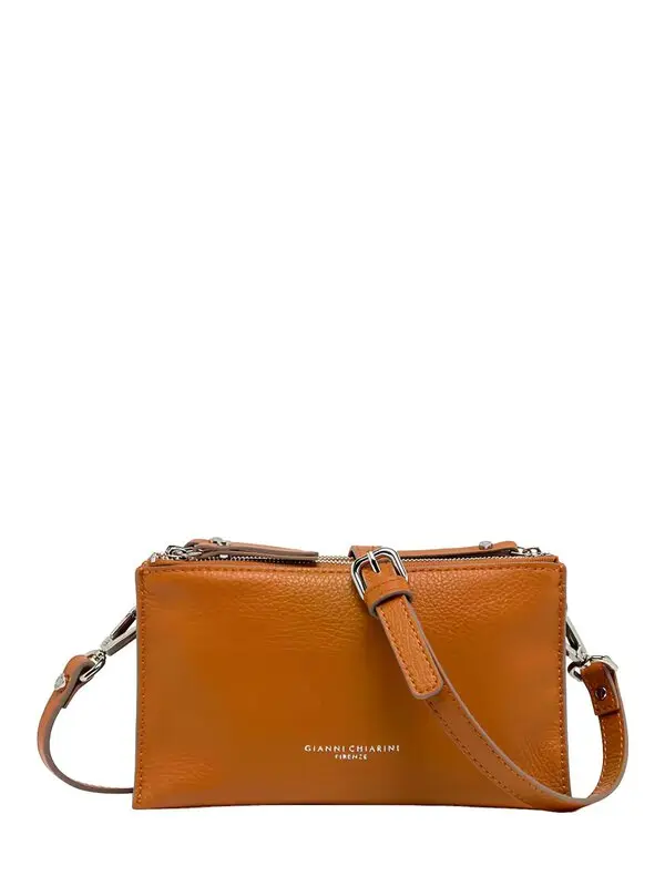 GIANNI CHIARINI Grainy Leather Clutch Bag - Neutrals