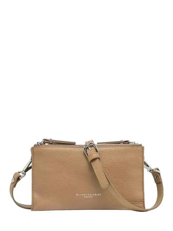 GIANNI CHIARINI Grained Leather Clutch Bag - Neutrals
