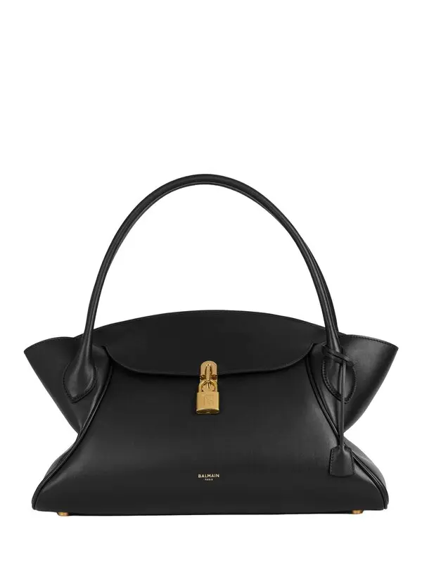 Balmain Medium Pulse Day Bag In Smooth Leather - Black
