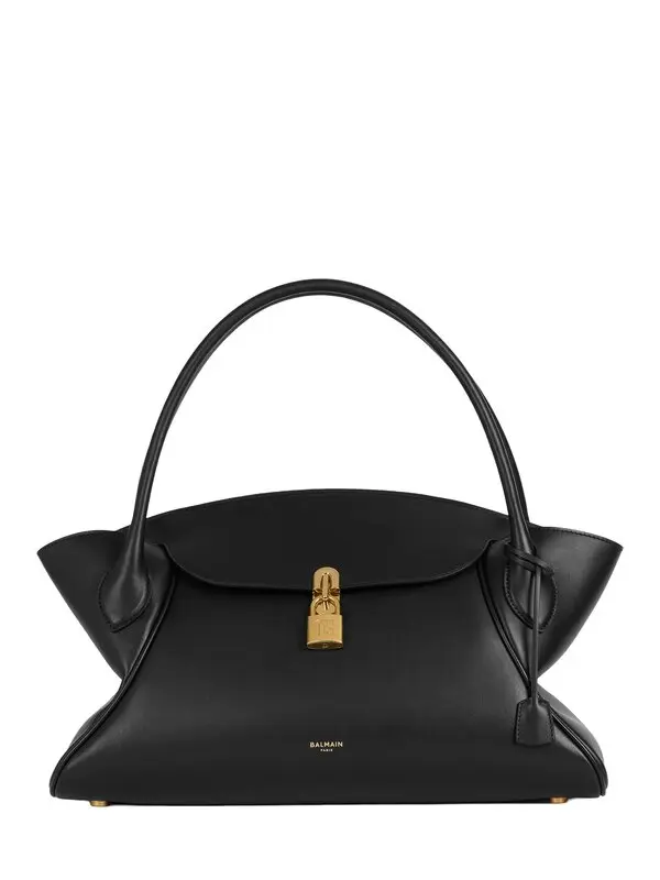 Balmain Medium Pulse Day Bag In Smooth Leather - Black
