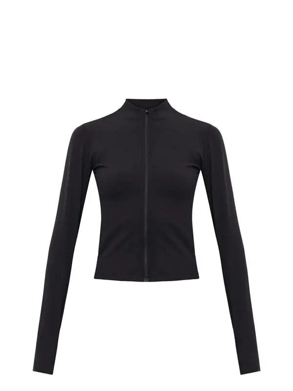 Nike Fitted Training Cropped Jacket With Mock Neck And Thumbholes - Black