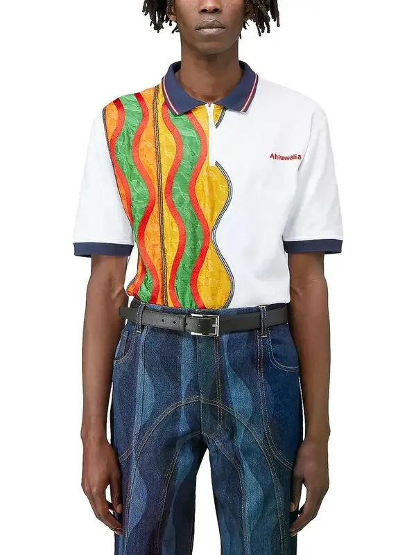 Ahluwalia Patterned Polo Shirt - White
