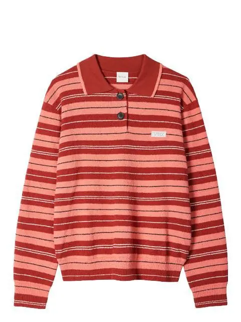Paul Smith Striped Bouclé Rugby Jumper - Pink