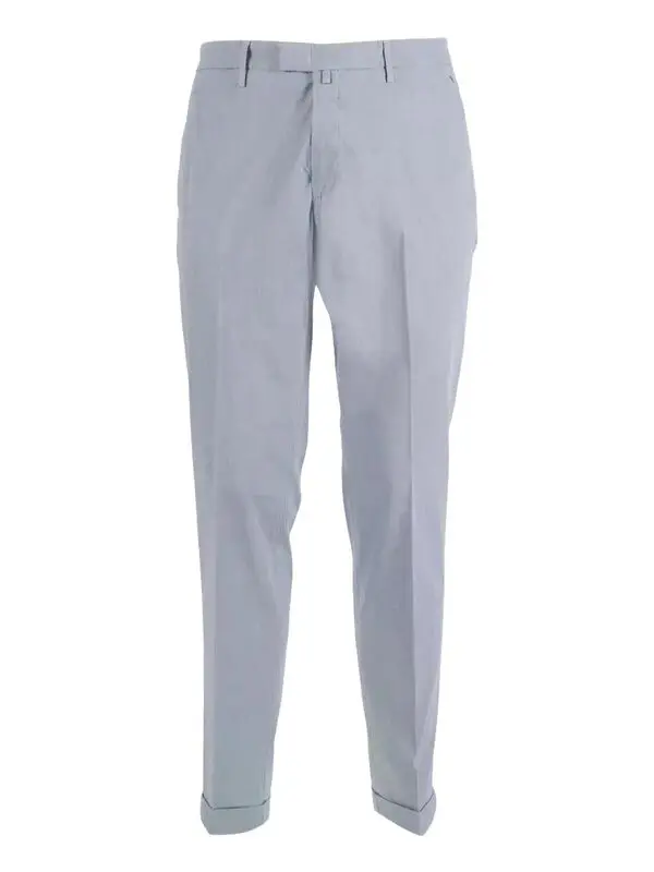 BRIGLIA 1949 Pressed Crease Turn-up Trousers - Blue