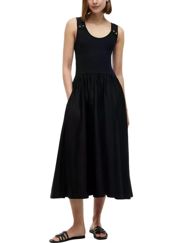 Tommy Hilfiger Ribbed Knit Midi Dress - Black