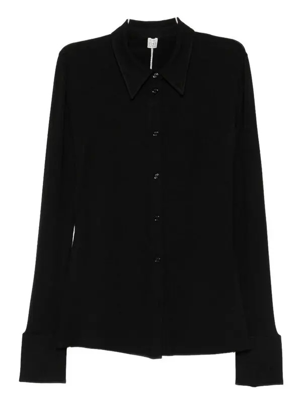TOTEME Fitted Jersey Shirt With Spread Collar And Button Fastening - Multicolor