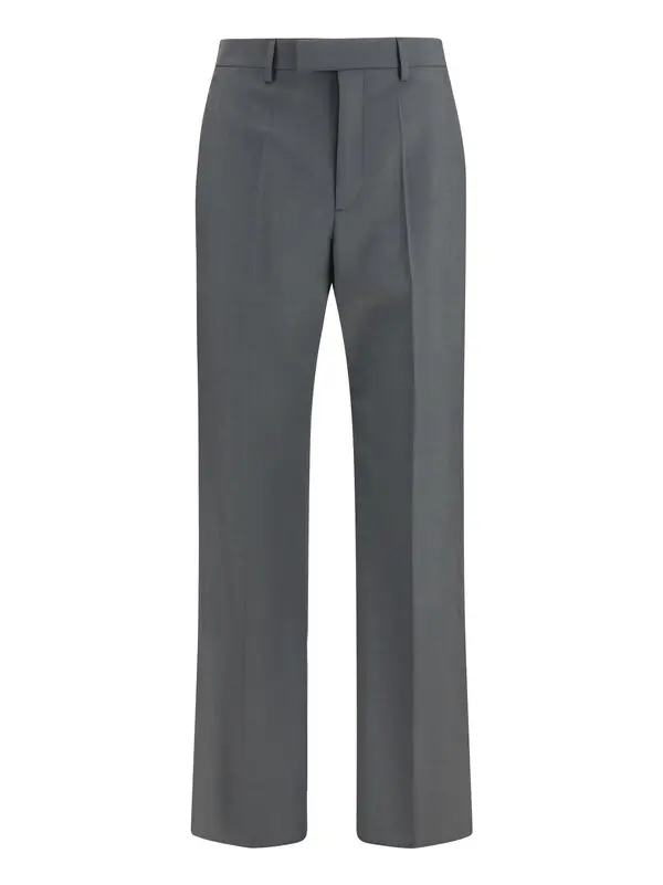 Valentino Garavani Wool And Mohair Tailored Straight-leg Pants - Gray