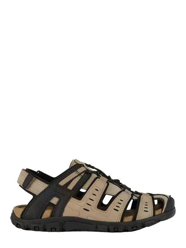 Geox Strada Cut-out Touch-strap Sandals - Neutrals
