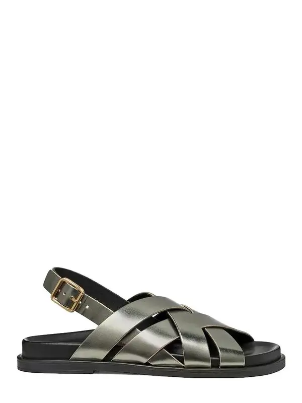 Geox Metallic Crossover Sandals - Grey