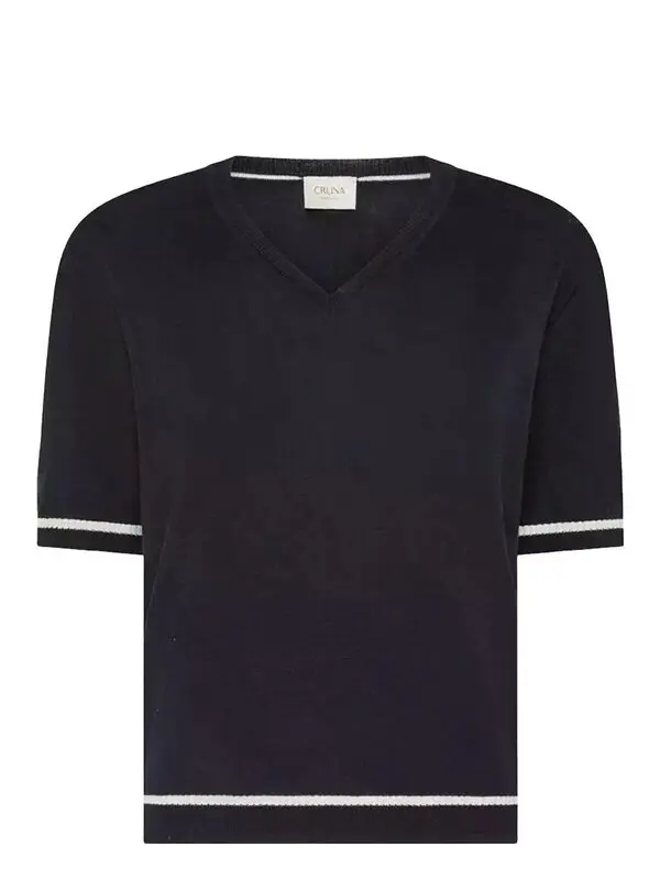 CRUNA Elsa Stripe Trim T-shirt - Black