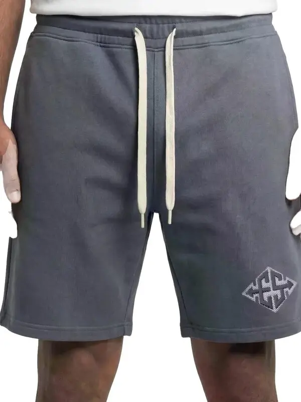 EXIT SOCIETY Logo Print Drawstring Shorts - Grey