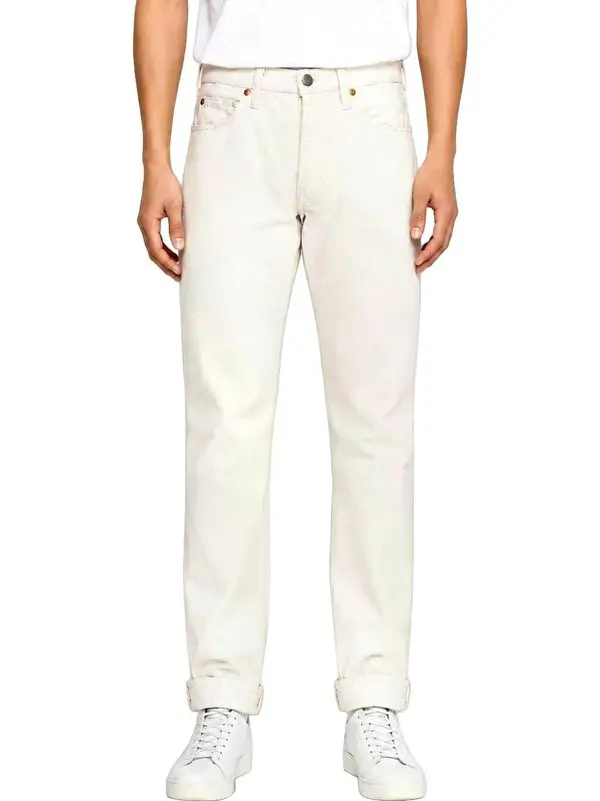 SAMURAI JEANS Logo Patch Straight-leg Jeans - Neutrals