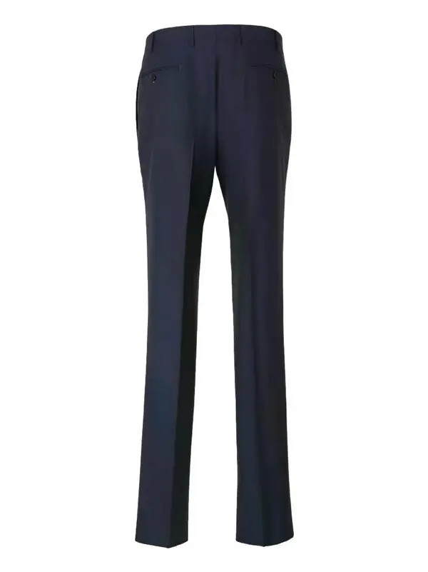Canali Pleated Wool Trousers - Blue