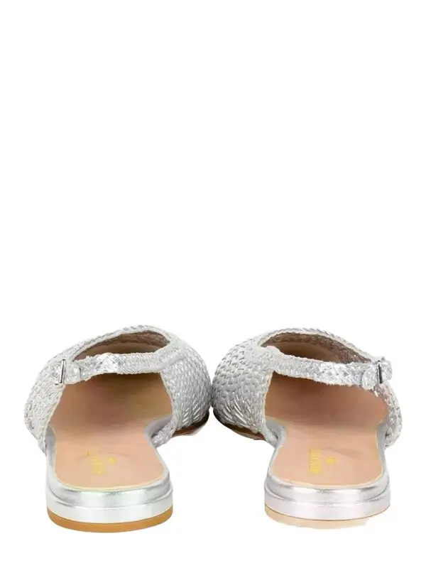 Status Intreccio Slingback Mules - Silver