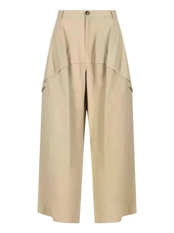 Loewe Layered Detail Wide-leg Trousers - Neutrals