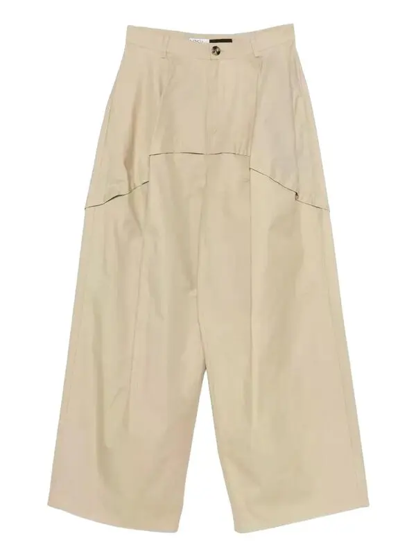 Loewe Cotton Paneled Trousers - Neutrals