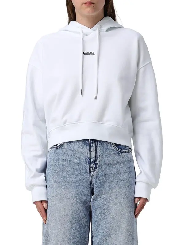 DISCLAIMER Relaxed Fit Cotton Hoodie With Printed Logo - White 1