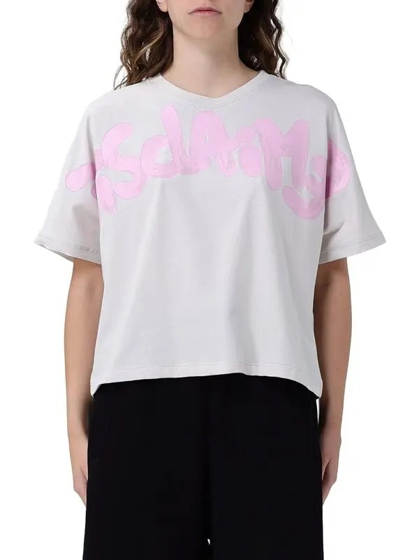 DISCLAIMER Relaxed Fit Cotton T-shirt With Printed Logo And Crew Neck - Grey