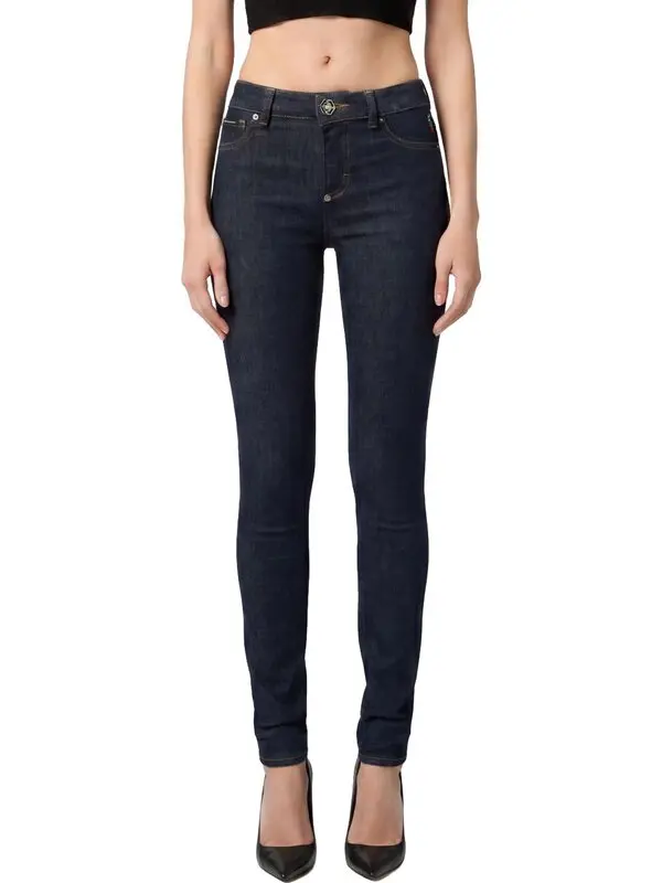 Philipp Plein Skinny Jeans With Logo Detail - Blue 1