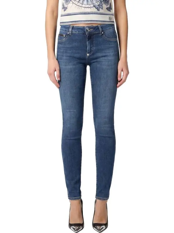 Philipp Plein Skinny Jeans With Logo Detail - Blue