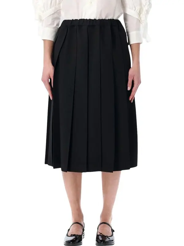Comme Des Garçons Pleated Midi Skirt - Black