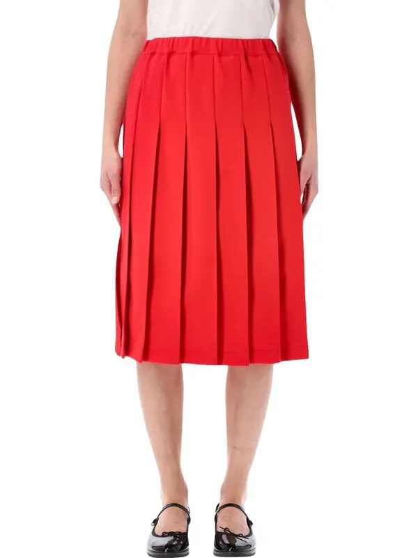 Comme Des Garçons High-waist Pleated Crêpe Midi Skirt - Red