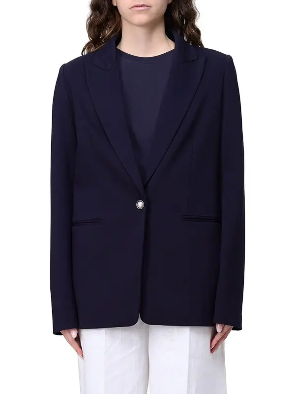 TWINSET Single-breasted Viscose Blend Blazer - Blue