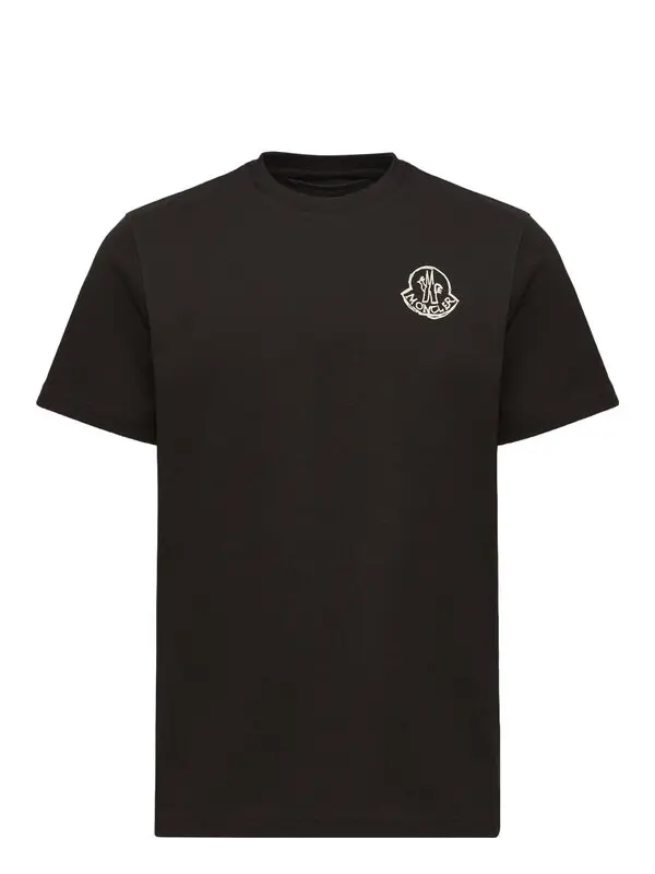 Moncler Cotton Jersey Logo Patch T-shirt - Black