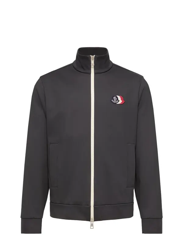 Moncler Tricolor Logo Zip-up Sweatshirt - Blue