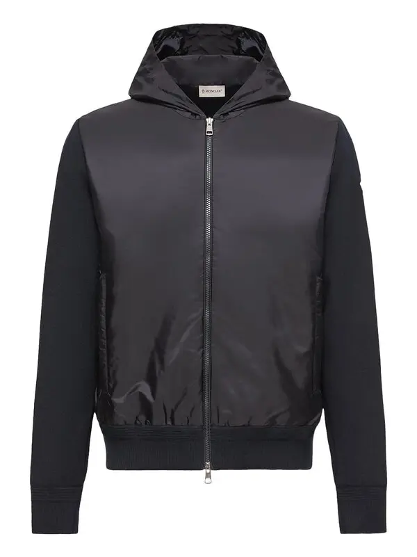 Moncler Cotton Blend Zip-up Hoodie - Blue